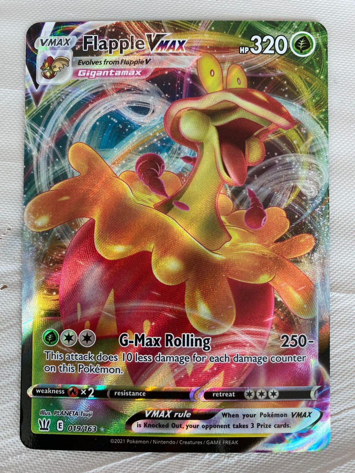 2021 Pokemon Flapple Vmax Full Art Sword & Shield Battle Styles 019 of ...