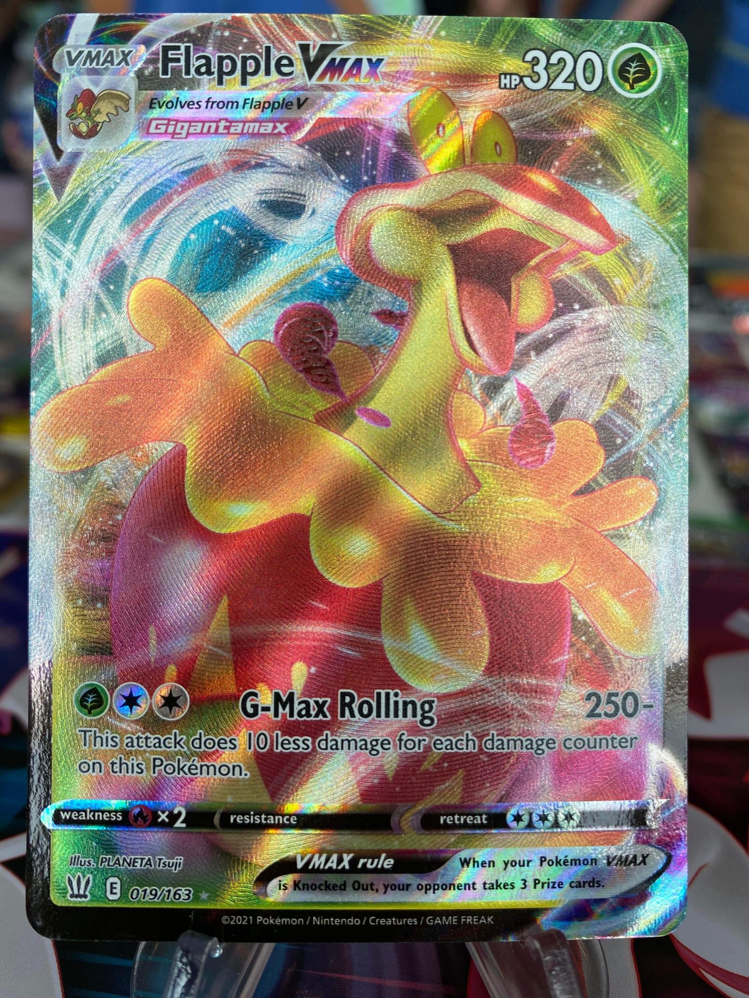 2021 Pokemon Flapple Vmax Full Art Sword & Shield Battle Styles 019 of ...